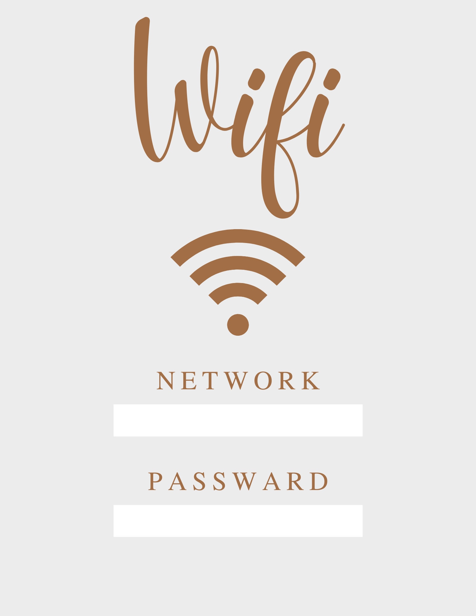 Wifi Password Sign - Editable With Canva - Etsy