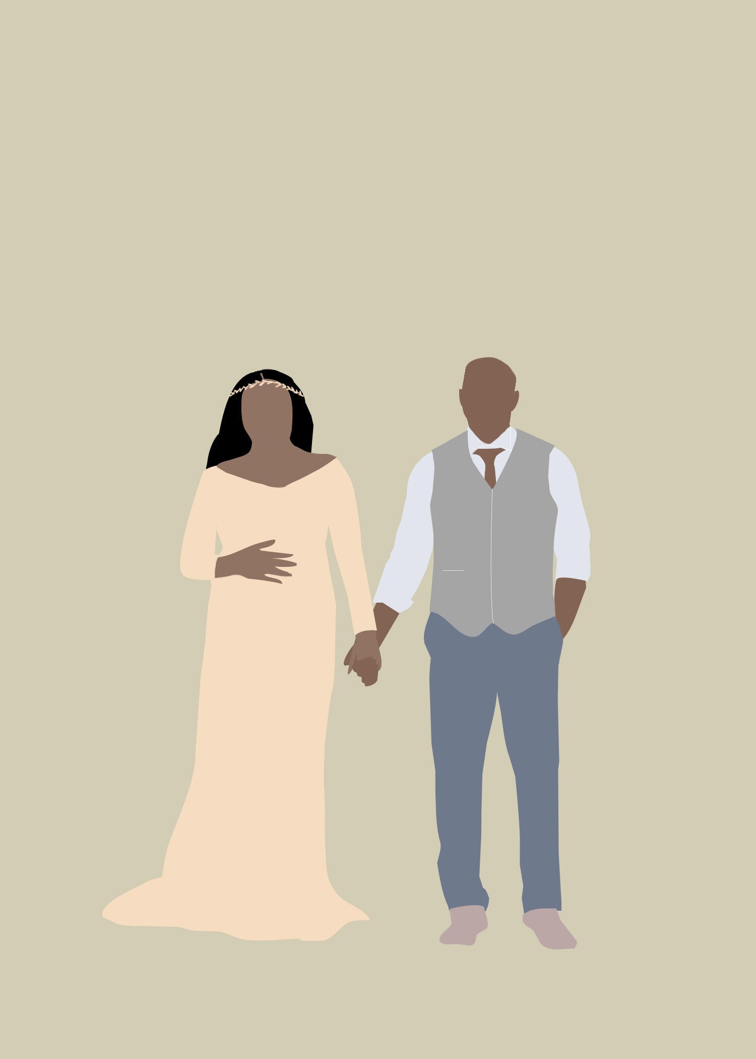 Faceless Portrait Couples Portrait Custom Illustration - Etsy