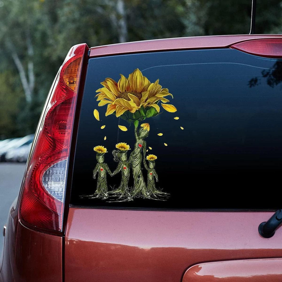 Sunflower Mom and Children Car Decal Sticker Sunflower Mom - Etsy