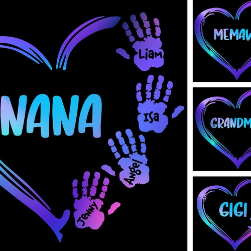 PERSONALIZABLE GRANDMA HEART Purple Grandma Heart Design - Etsy