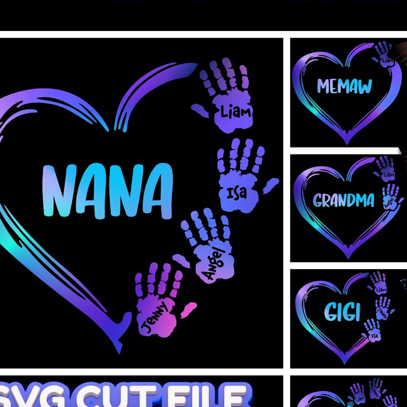 Personalized Grandma Heart Png - Etsy