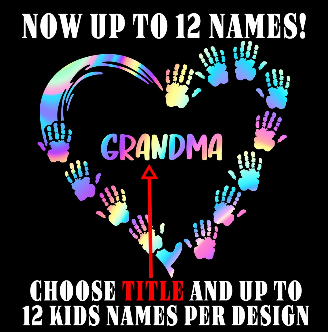 PERSONALIZABLE GRANDMA HEART Grandma Heart Design Grandma - Etsy