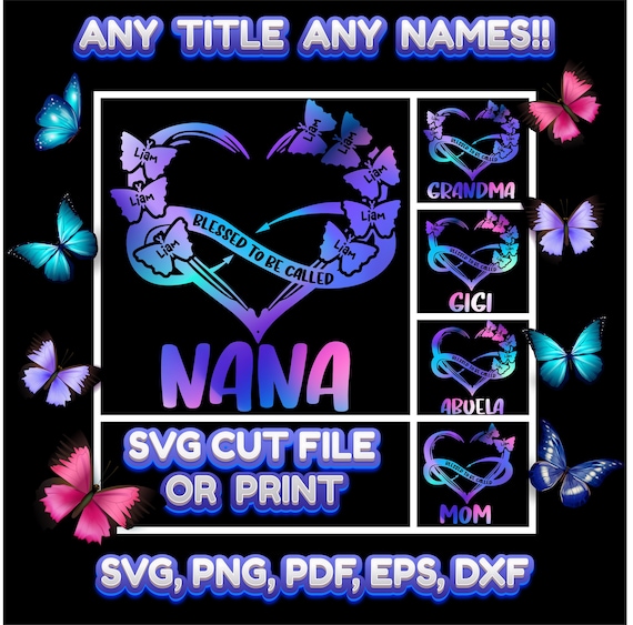 INFINITY BUTTERFLY HEART Personalizable Purple Blue - Etsy