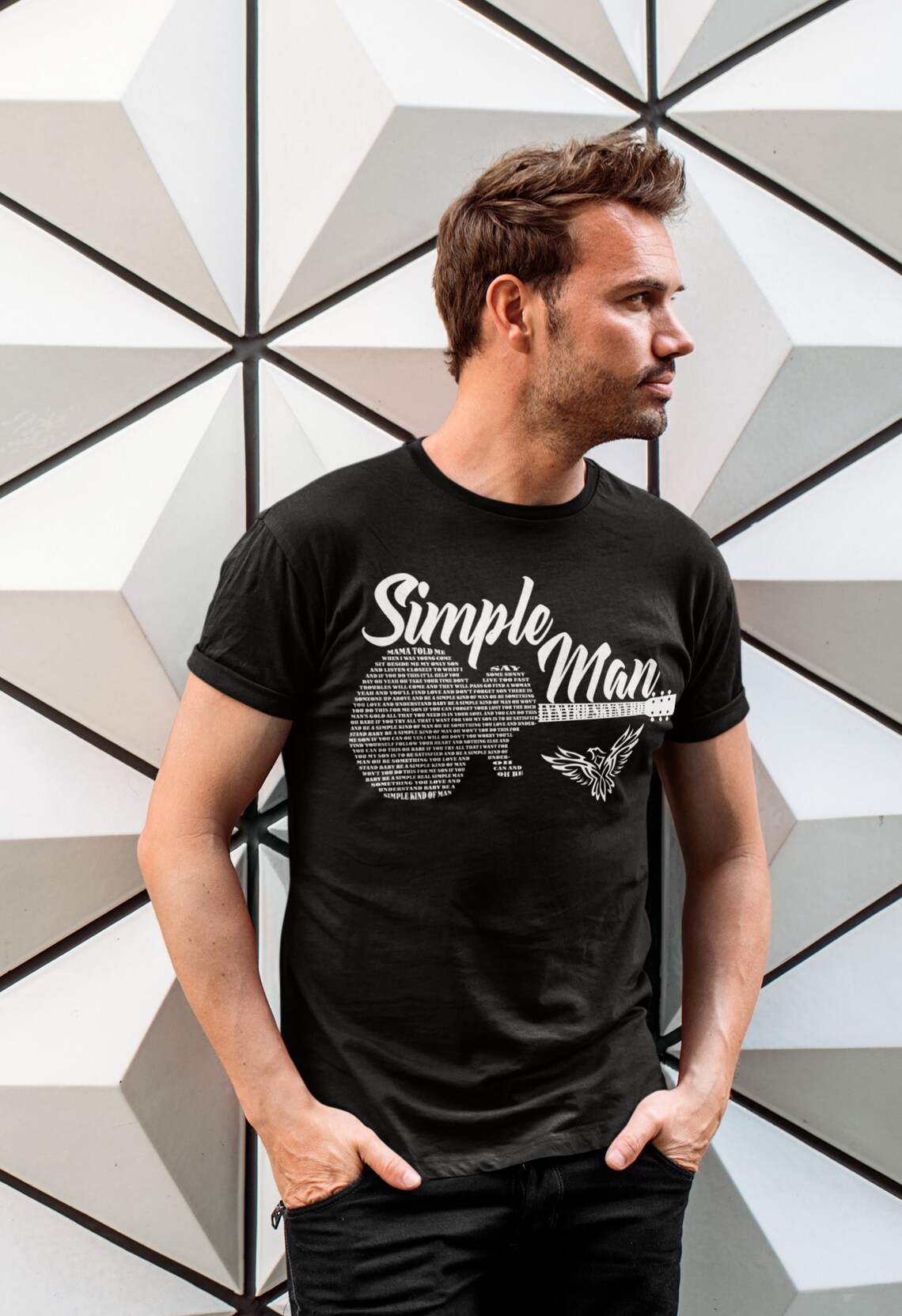 SIMPLE MAN GUITAR Simple Man Guitar Lyrics Svg Simple Man | Etsy