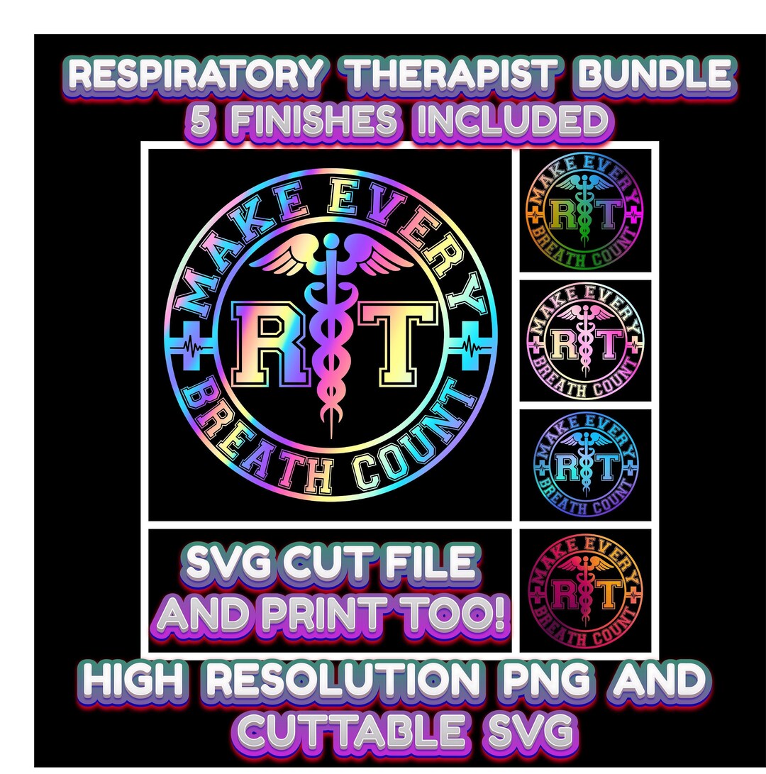 Respiratory Therapist Logo Bundle: 5 Finishes (SVG/PNG) (instant ...