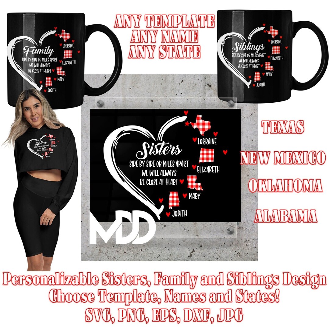 PERSONALIZABLE SISTERS SIBLINGS White | Sisters Siblings Family ...