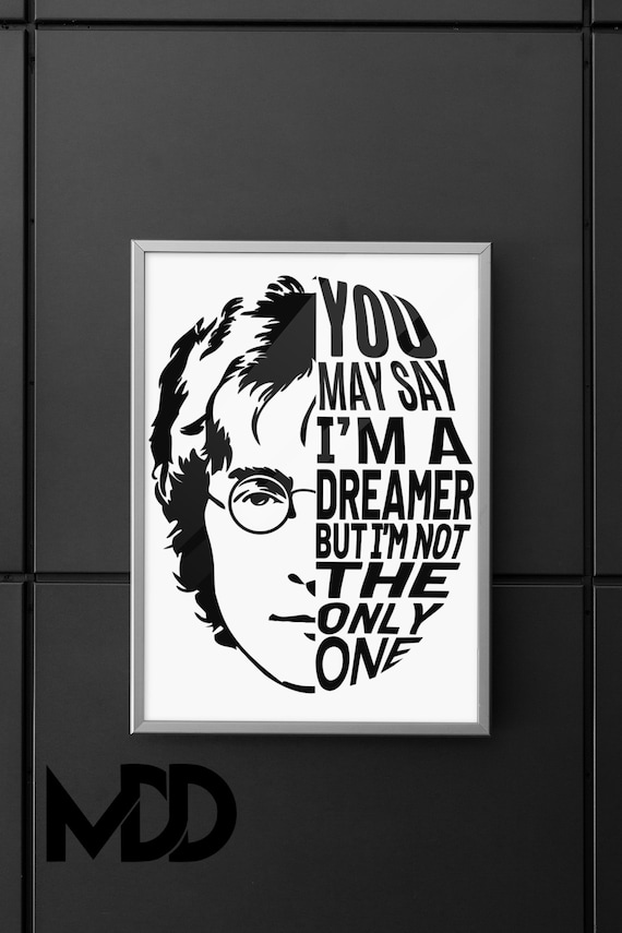Silueta De John Lennon Beatles Portrait.ai Royalty Free Stock Vector