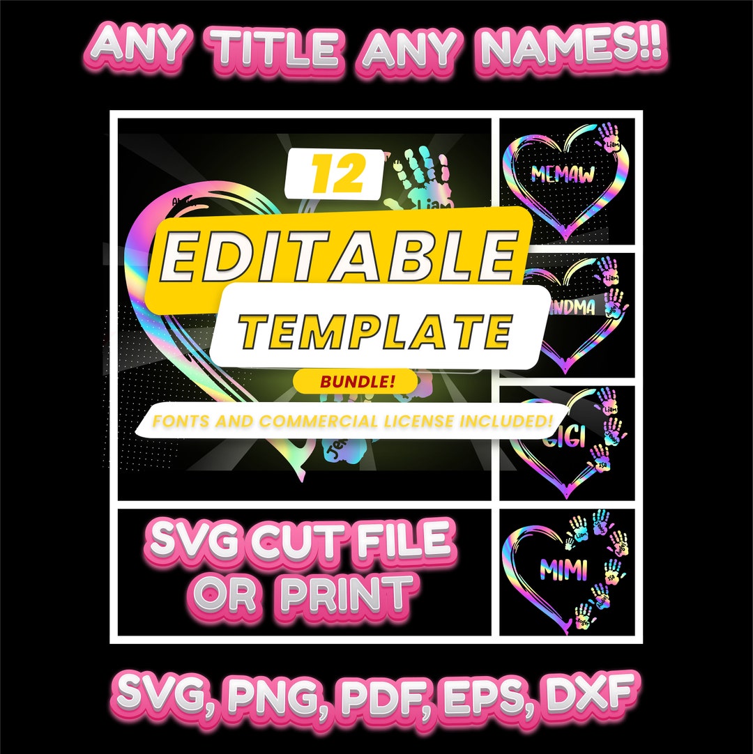 PERSONALIZABLE HEART HANDS Commercial License for Unlimited Number of ...