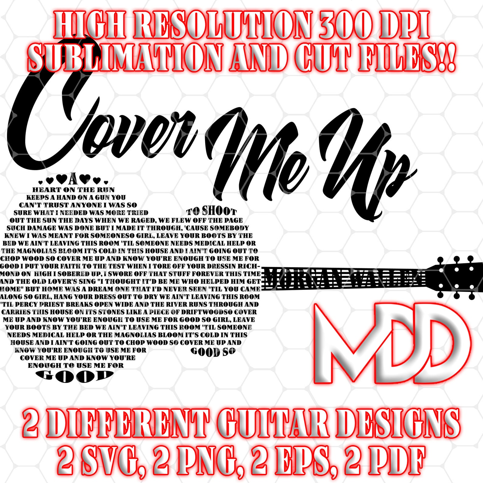 WORD ART Country Music Guitar Lyrics | Svg | Pdf | Png | Eps | Png - Etsy