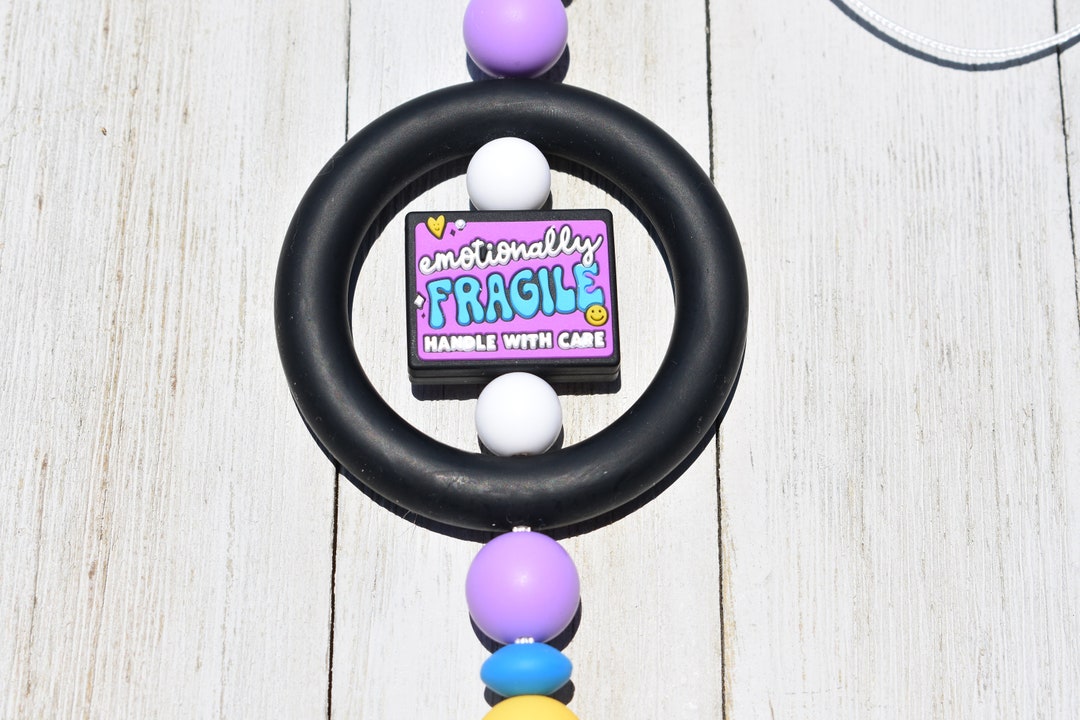 Emotionally Fragile Handle With Care Car Charm, Car Hanger, Rearview ...