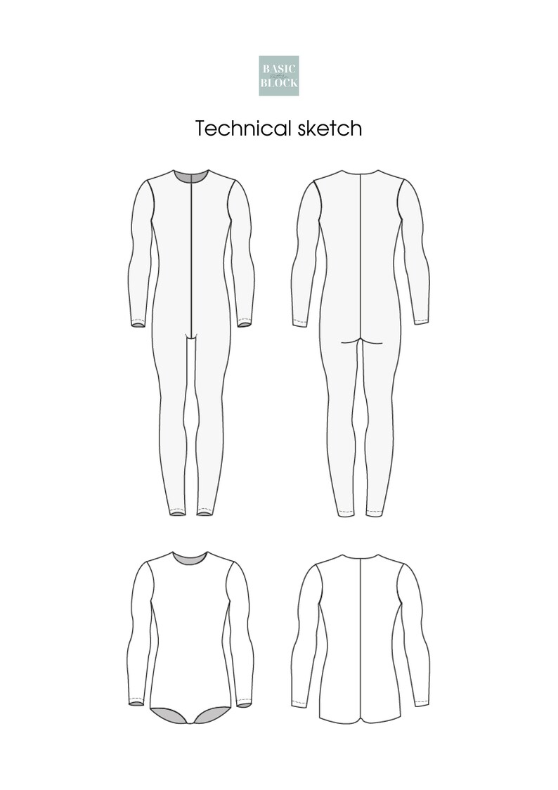 Men's Bodysuit Sewing Pattern Pdf Dance Leotard Catsuit - Etsy