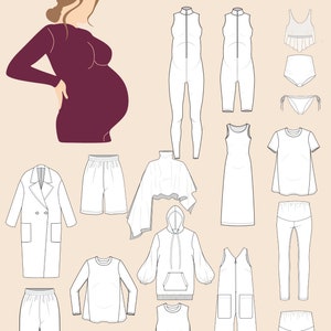 Maternity Pregnancy Pants Sewing Pattern | Wide Leg Trousers ...