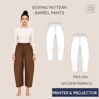Bracken Barrel Pants Sewing Pattern: Elastic Waist Trousers (XXS-5X ...