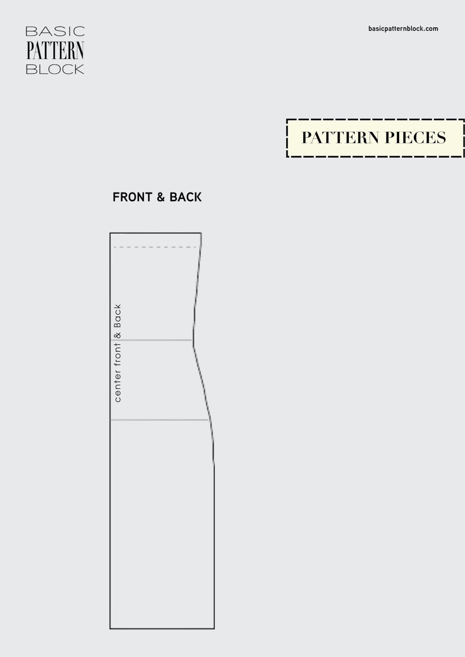 Strapless Tube Dress Sewing Pattern Block | Knit Fabric, XXS-6XL ...
