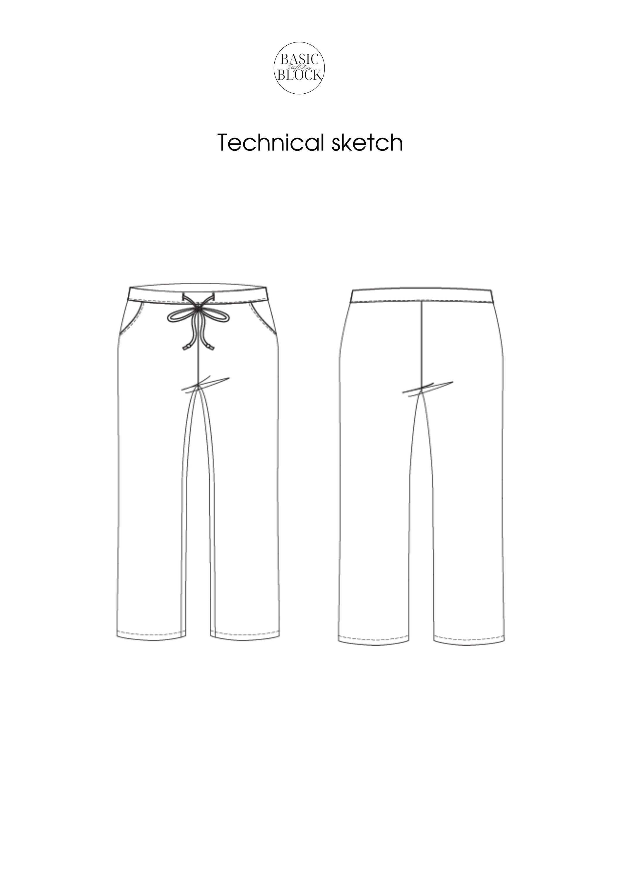 Kid's Jogger Pants Printable Pdf Sewing Pattern Block - Etsy