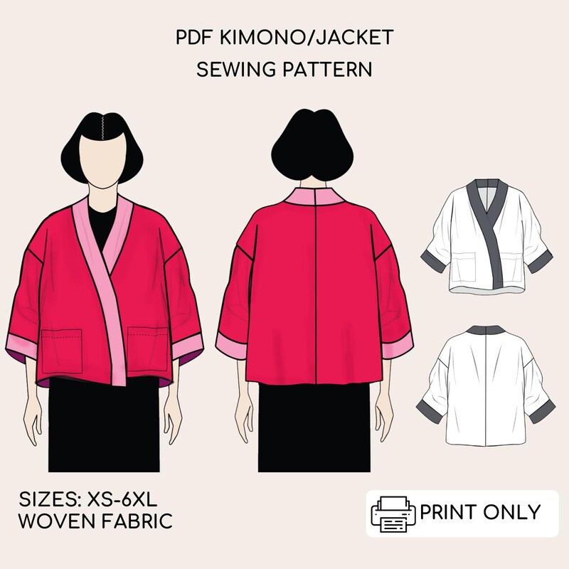 Kimono Jacket Pattern - Etsy