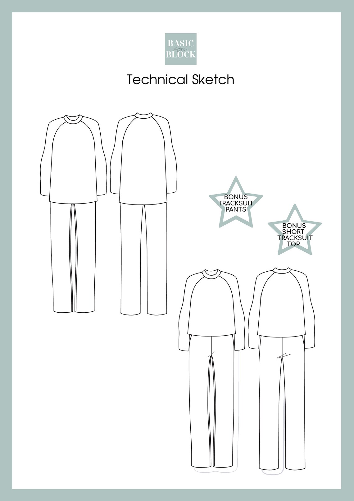 Tracksuit Set Pdf Sewing Pattern Block /sizes XS-3XL/ Training - Etsy