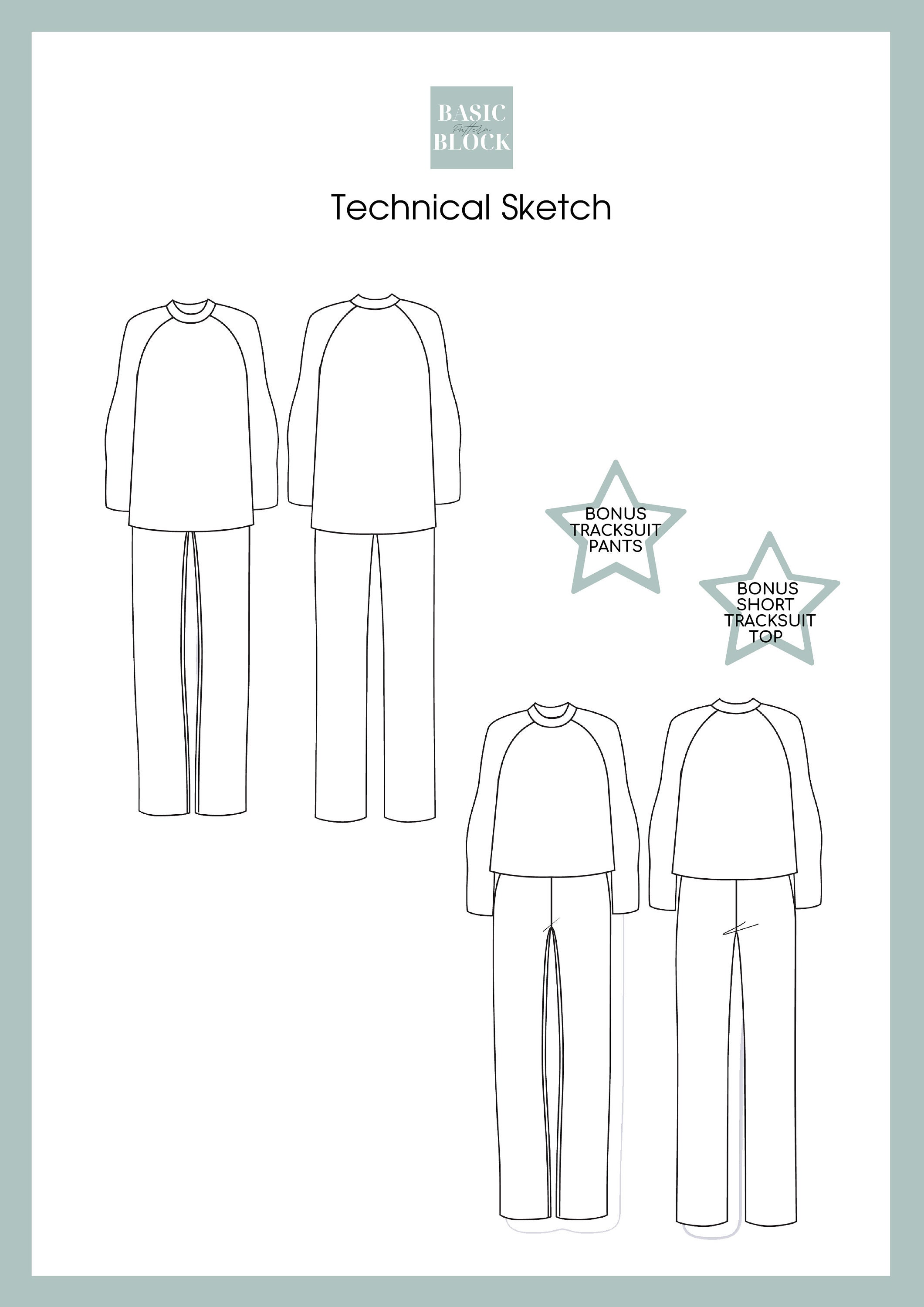 Tracksuit Set Pdf Sewing Pattern Block /sizes XS-3XL/ Training | Etsy