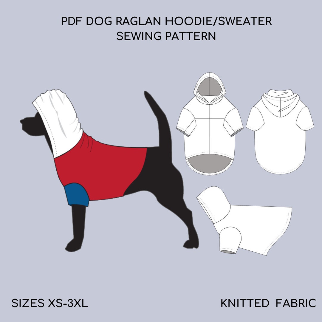 Dog Hoodie T-shirt Printable Pdf Sewing Pattern Sizes XS-3XL Knit - Etsy