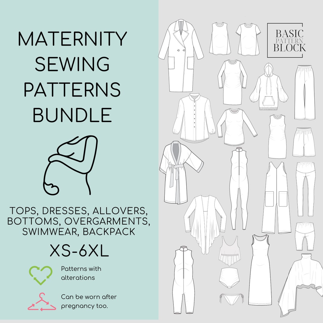 Maternity Sewing Patterns Pack Sewing Patterns Ebook 15 Stylish Designs ...