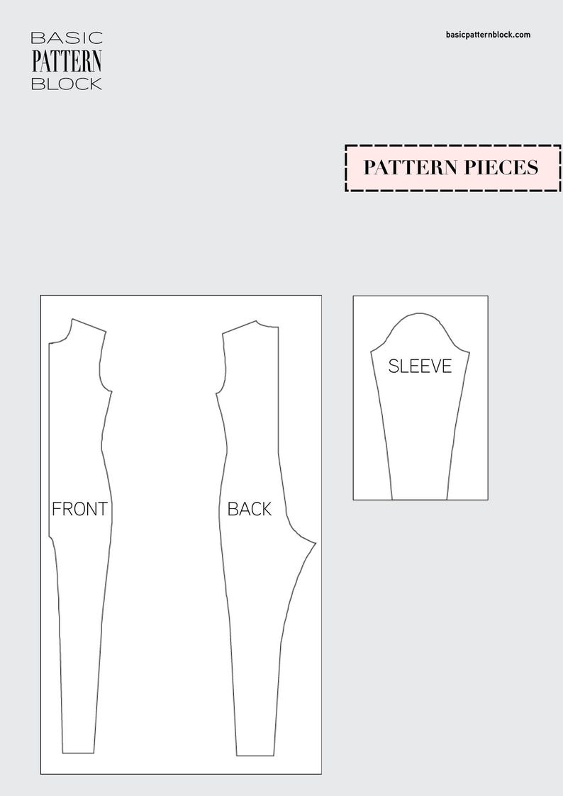EDITABLE PDF | Catsuit Sewing Pattern Block | No Front Seam | Knit ...