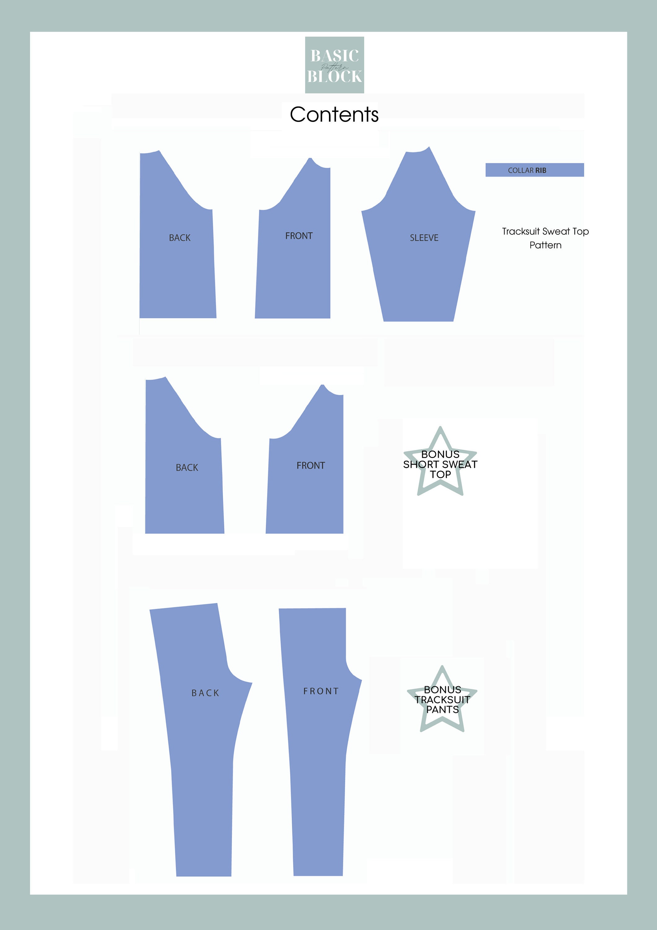 Tracksuit Set Pdf Sewing Pattern Block /sizes XS-3XL/ Training - Etsy