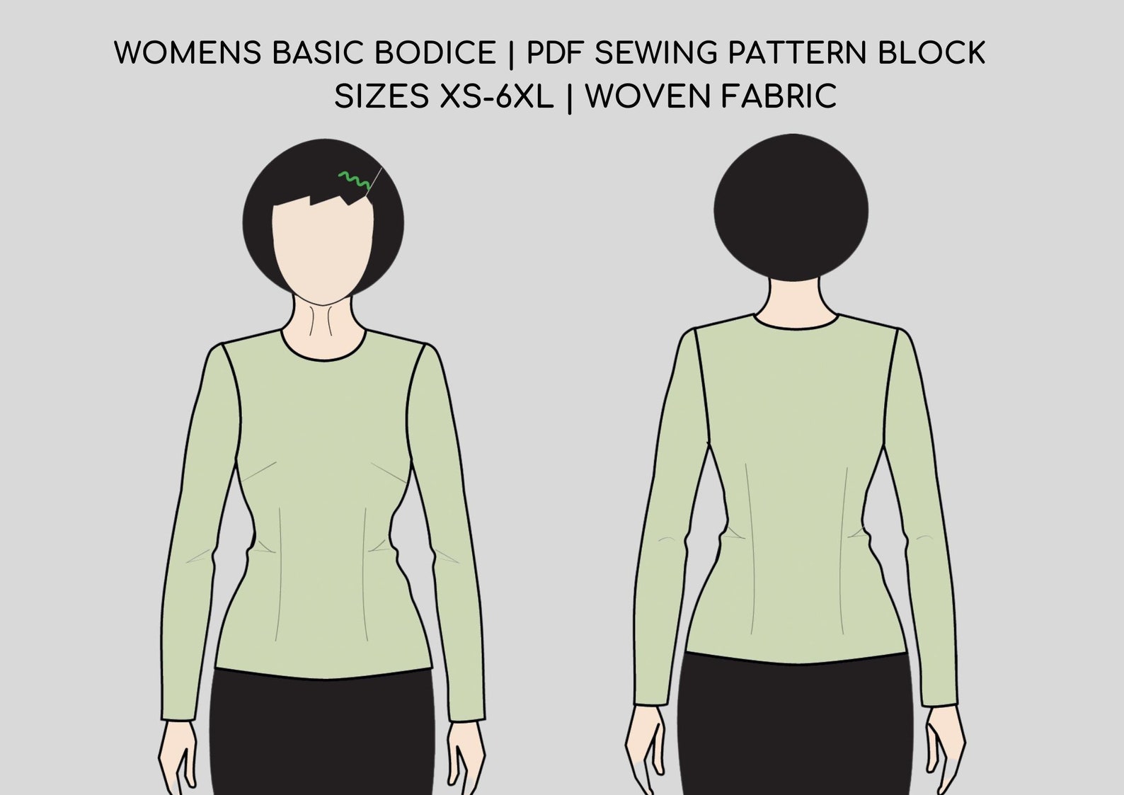 Pdf Basic Women's Bodice Block Basic Bodice Pattern Pdf - Etsy