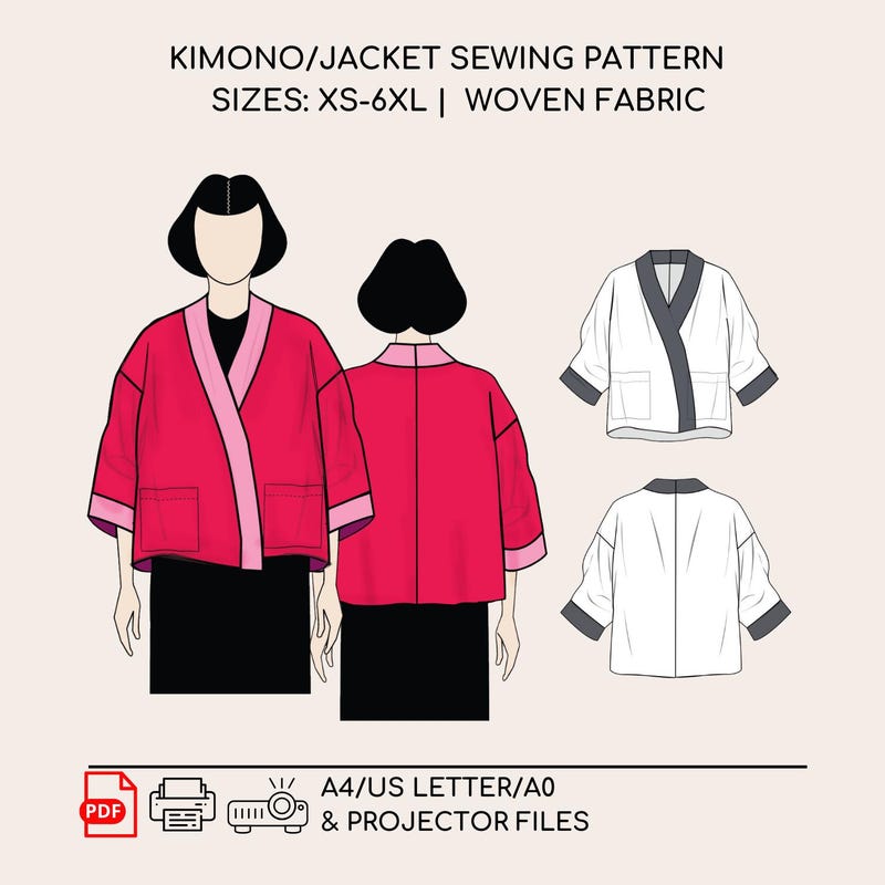 Kimono Jacket Pattern - Etsy