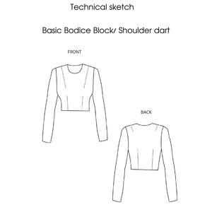 Basic Bodice/torso Pdf Sewing Pattern Sloper/block | Basic Block With ...