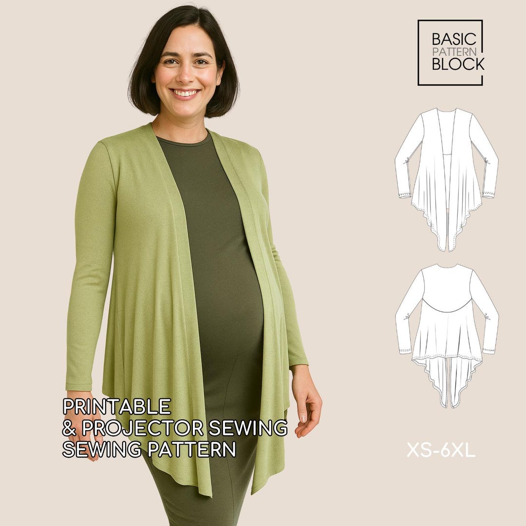 MATERNITY Sewing Pattern | Wrap Cardigan | Pregnancy Outerwear ...