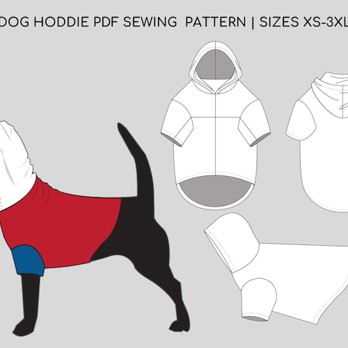 Dog Hoodie T-shirt Printable Pdf Sewing Pattern Sizes XS-3XL - Etsy