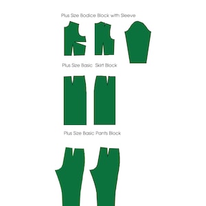Pdf Plus Size Sewing Pattern Bundle Block/sloper | Extende Sizes ...