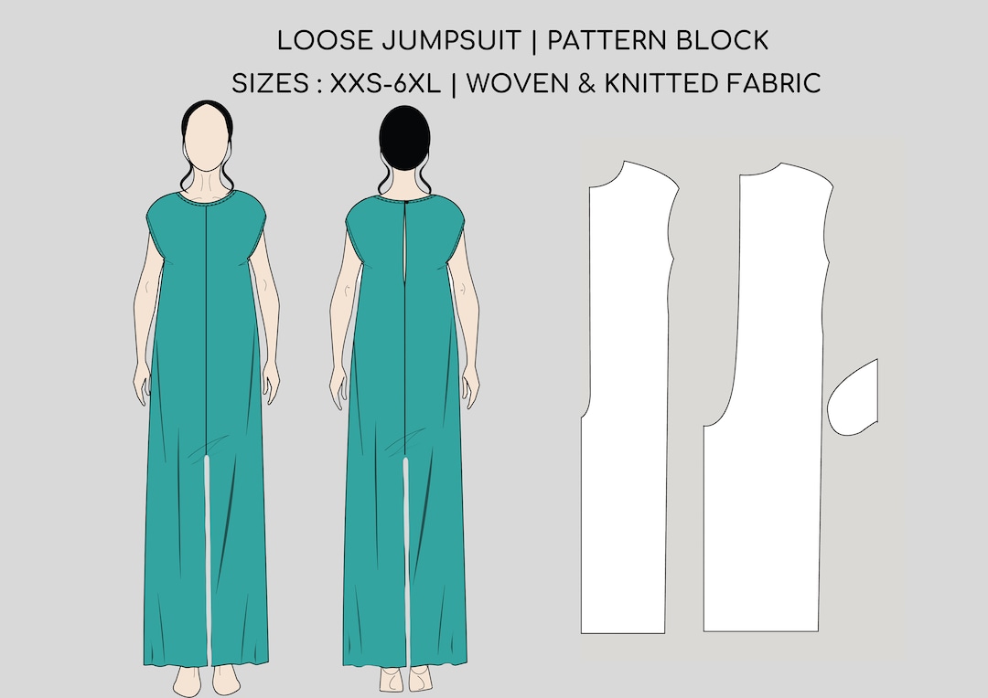 Pdf Loose Jumpsuit With Pockets, Romper Sewing Pattern Summer Day ...