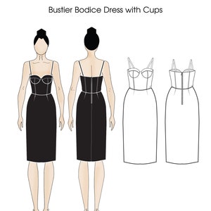 5 Pdf Corset Bodice Sewing Patterns Blocks | Bustier | Bodysuit/leotard ...