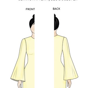PDF Trumpet Sleeve Sewing Pattern Block | Long Sleeve Sewing Pattern ...