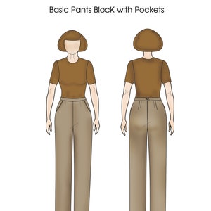 Basic Pants Block for Women | Sloper | Pdf Sewing Pattern | Basic ...