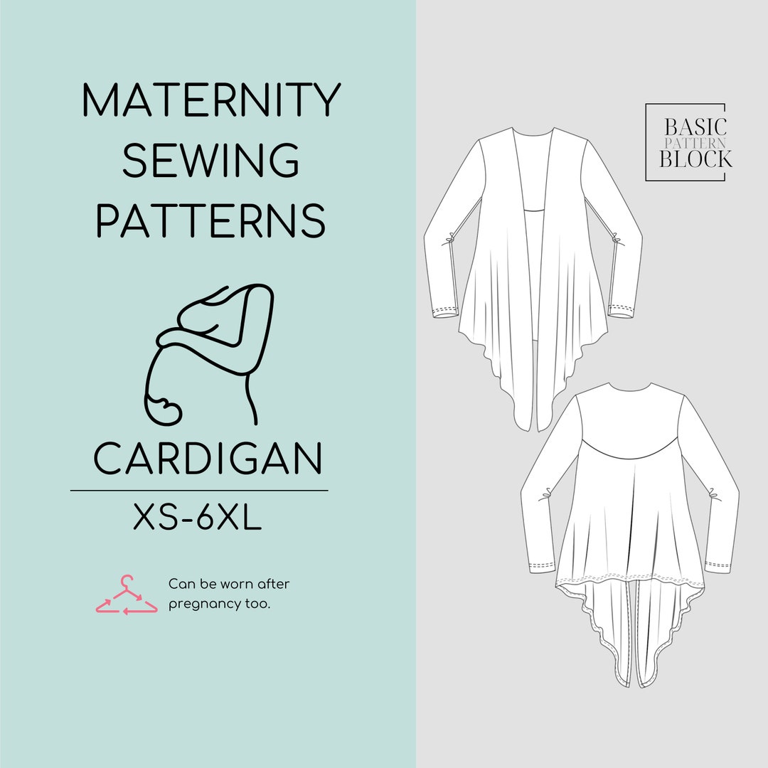 MATERNITY Sewing Pattern Wrap Cardigan Pregnancy Outerwear Maternity ...