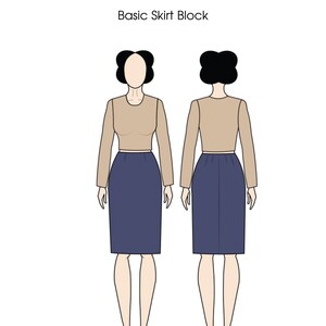 High Waist Skirt Basic Pattern Block | A-line Skirt Sewing Pattern ...