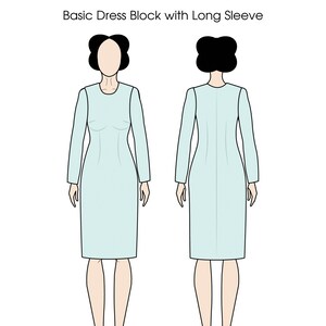 Basic Dress Sewing Pattern Block | Long Sleeve Dress Pattern |regular ...