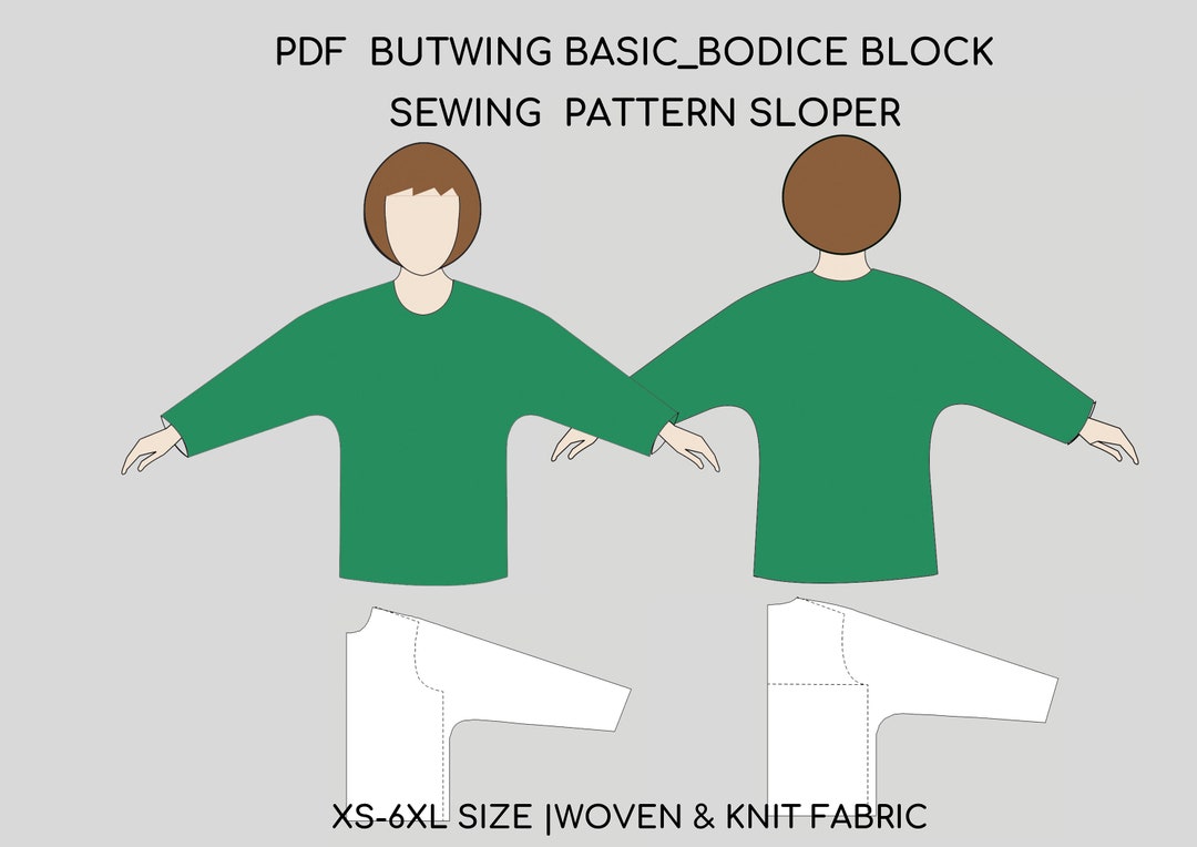 Batwing Top Pattern Block, Top Sewing Pattern, Blouse PDF, Cute Top ...