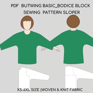 Batwing Top Pattern Block, Top Sewing Pattern, Blouse PDF, Cute Top ...