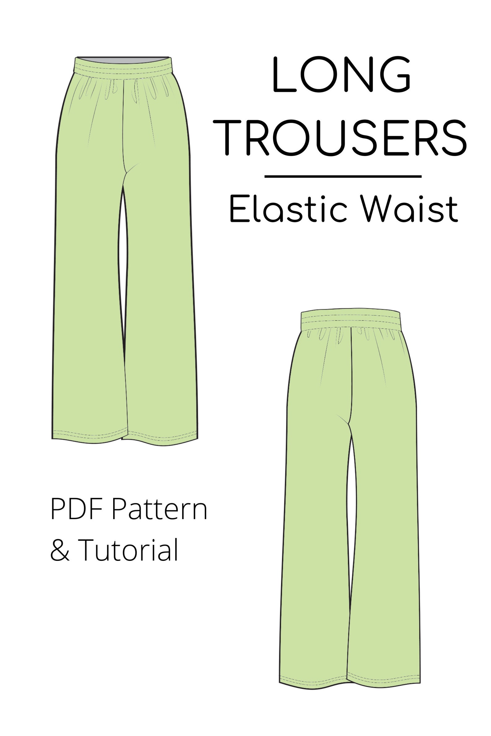 Maternity Wide Leg Trousers Sewing Pattern: Knitted Fabric (PDF ...