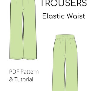 Maternity Pregnancy Pants Sewing Pattern | Wide Leg Trousers ...