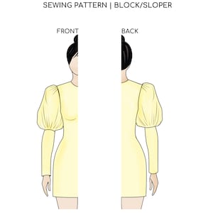 PDF Balloon Puffy Long | Sewing Pattern Block | Easy Puff Sleeve Sewing ...