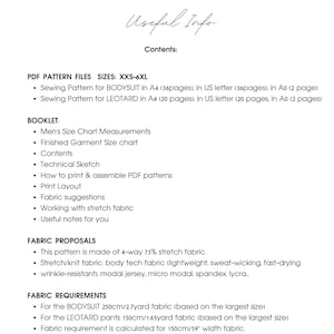 Men's Bodysuit Sewing Pattern, Pdf Dance Leotard, Catsuit Sewing ...