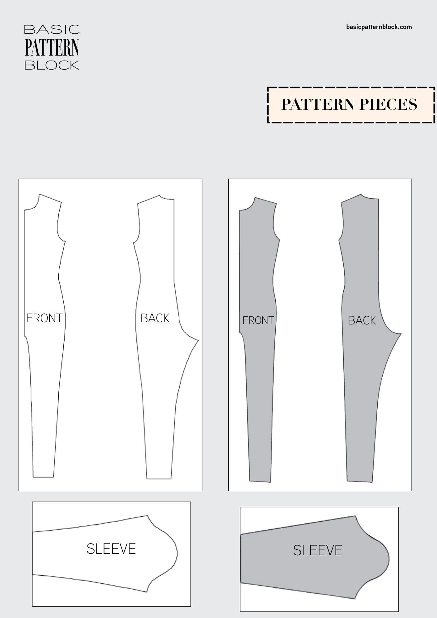 Bodysuit Sewing Pattern Blocks • Mens & Womens Bundle Leotard, Cosplay ...
