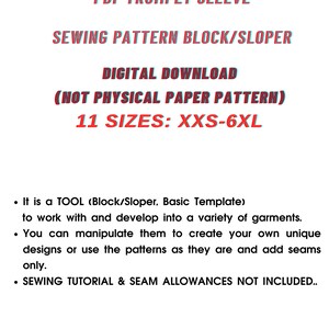 PDF Trumpet Sleeve Sewing Pattern Block Long Sleeve Sewing Pattern ...