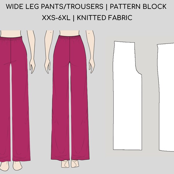Wide Leg Pants Pattern - Etsy