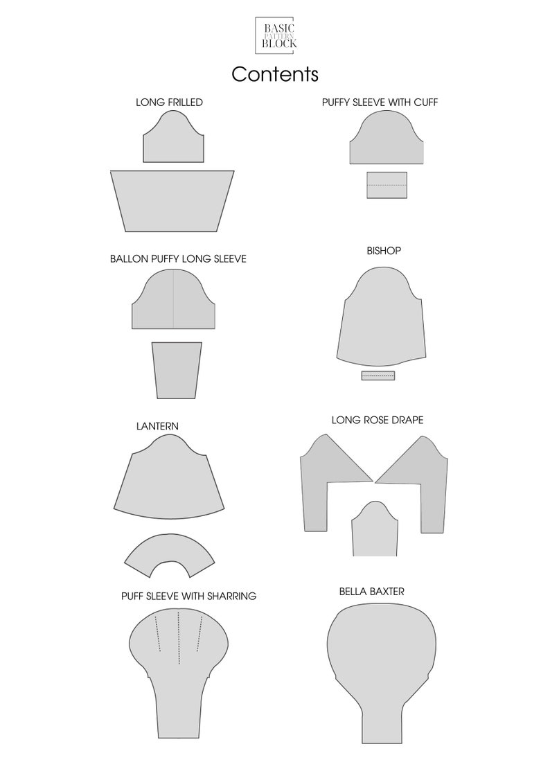 Puffy Sleeve Sewing Pattern Block Bundle • Victorian, Bishop, Lantern ...