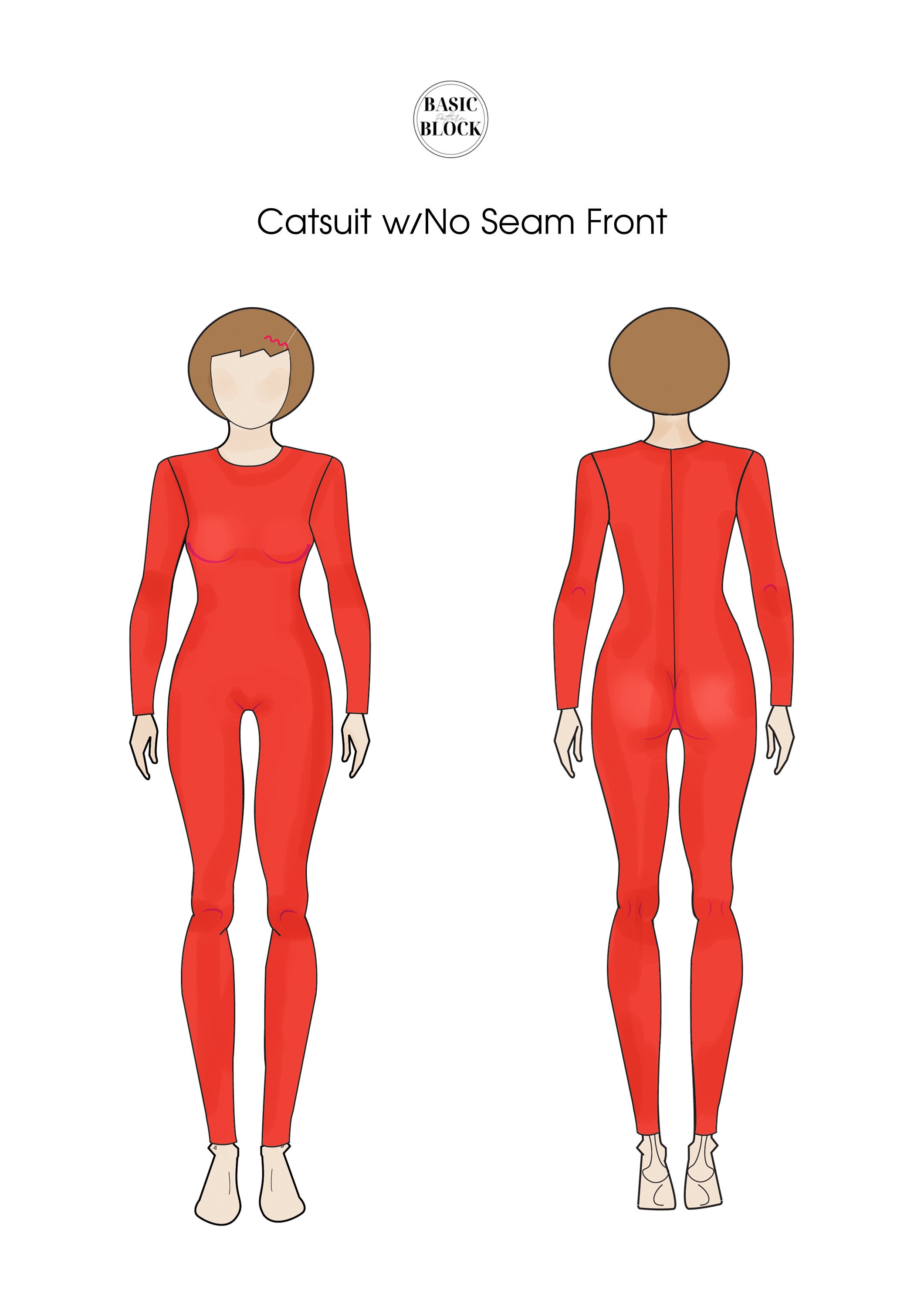 Catsuit Seamless Front Pdf Sewing Pattern Sloper/ Block - Etsy France